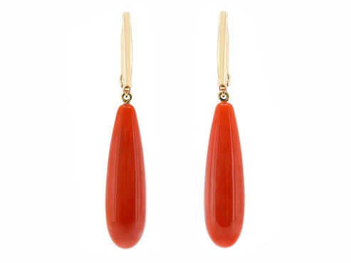Beladora 'Bespoke' Red Coral and Diamond Dangle Earr #512466