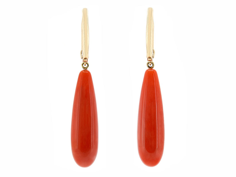 Beladora 'Bespoke' Red Coral and Diamond Dangle Earr #512466