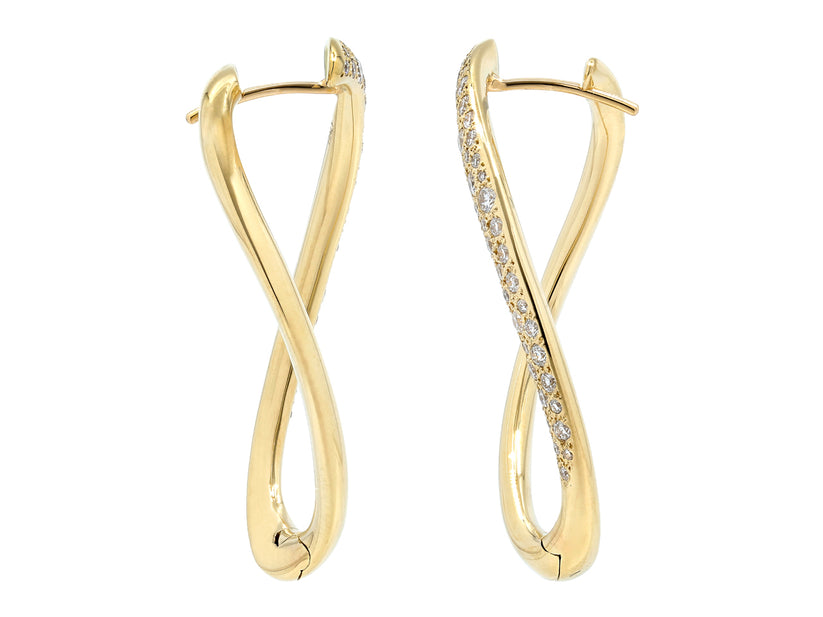 Diamond Loop Earrings in 18K Gold, by Beladora #513175