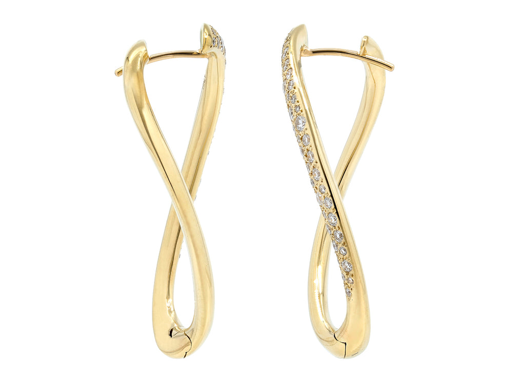 Diamond Loop Earrings in 18K Gold, by Beladora #513175