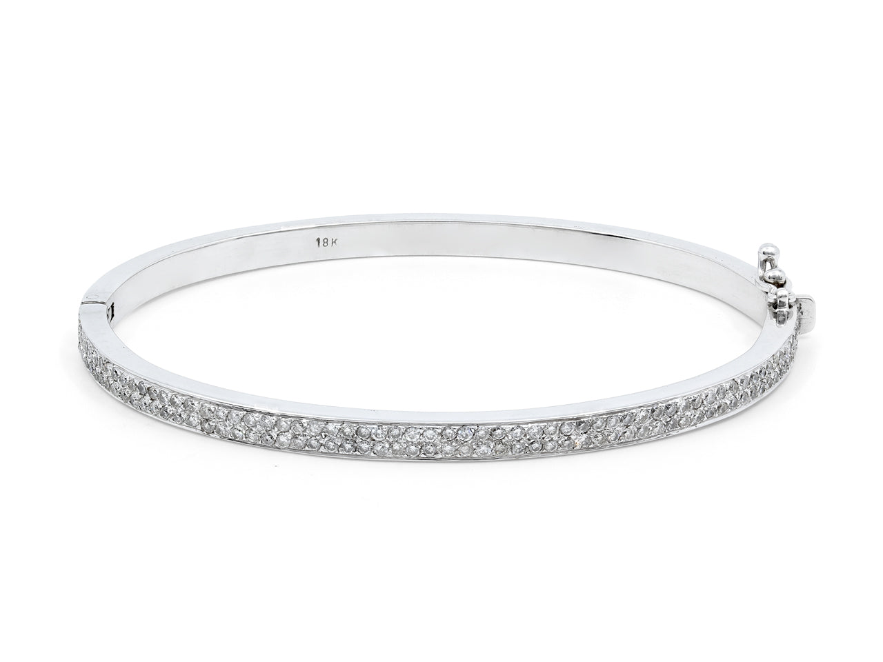 Diamond Bangle Bracelet in 18K White Gold #513353 – Beladora
