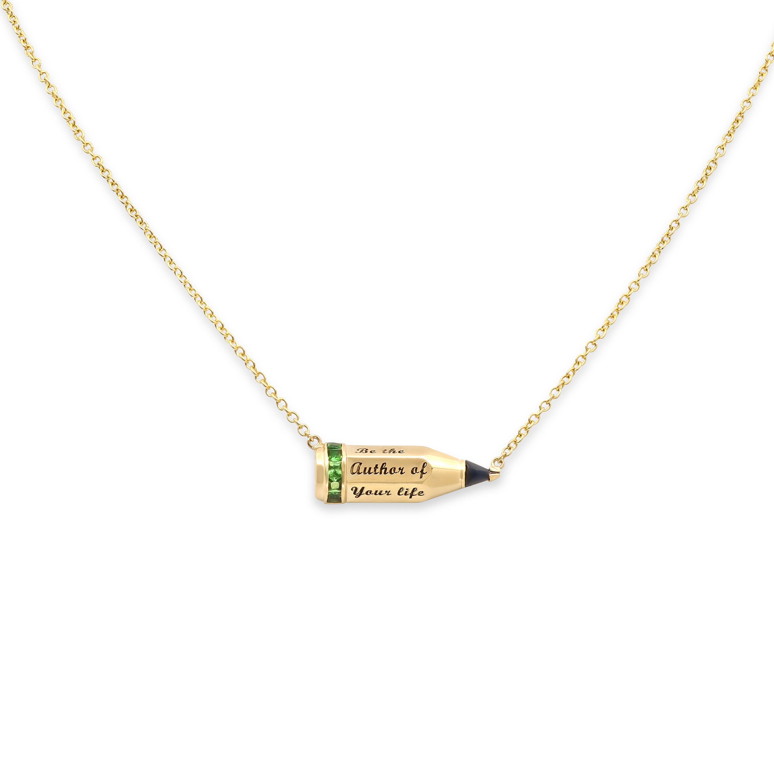 Sally Sohn 'Pencil' Tsavorite Necklace in 18K Gold #520092 – Beladora