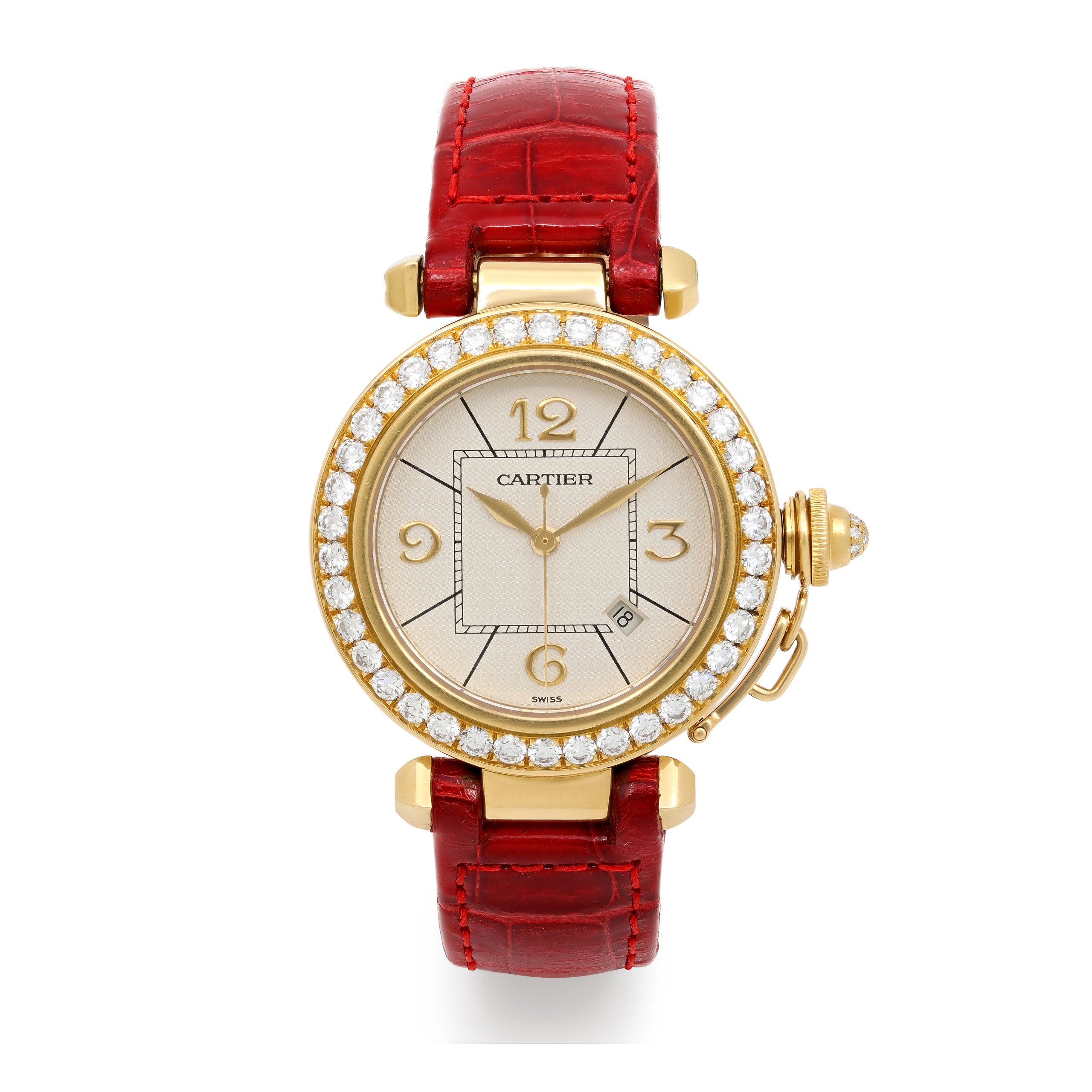 Cartier 'Pasha De Cartier' Diamond Watch in 18K Gold #521351 – Beladora