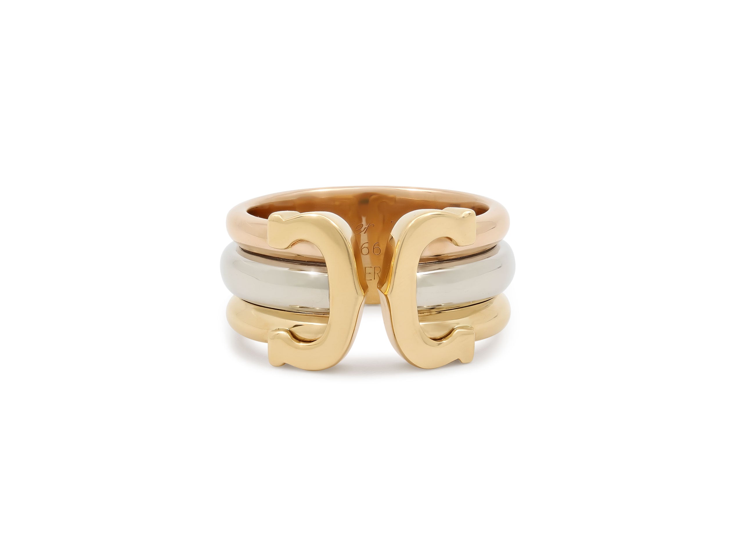 Cartier 'C de Cartier' Ring in Tri-Color 18K Gold #521510 – Beladora