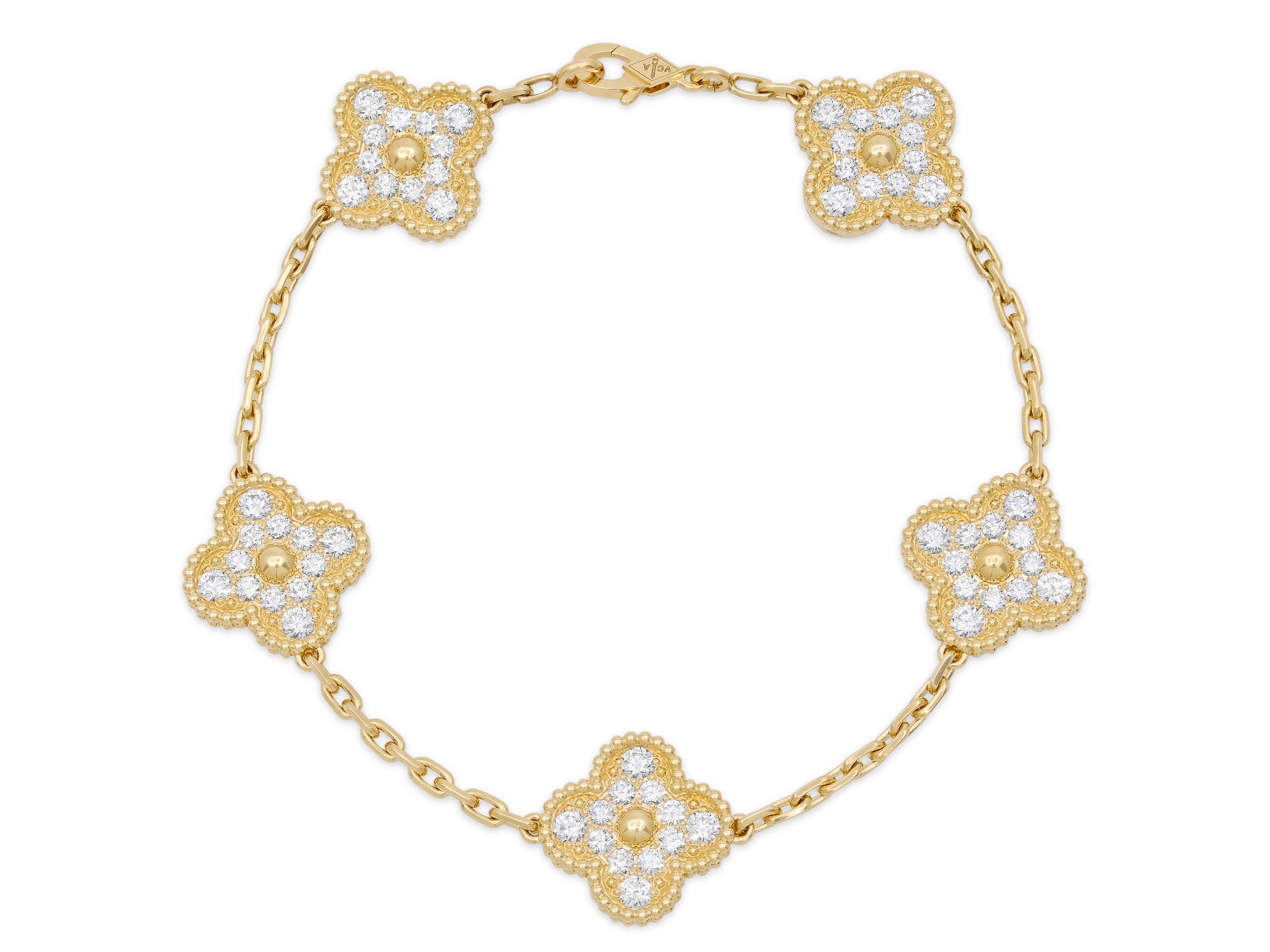 Van Cleef & Arpels 'Vintage Alhambra' Diamond Bracel #521633 – Beladora